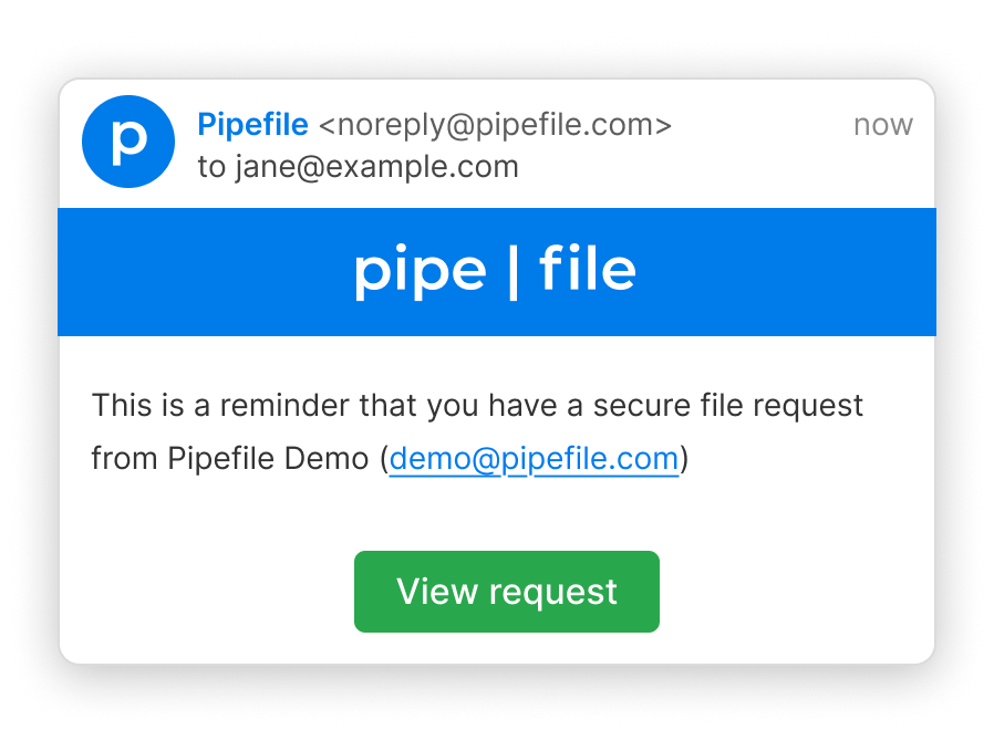 Email reminder interface showing automated follow-up