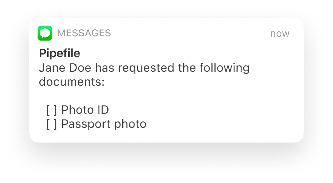 SMS reminder interface showing text message notifications
